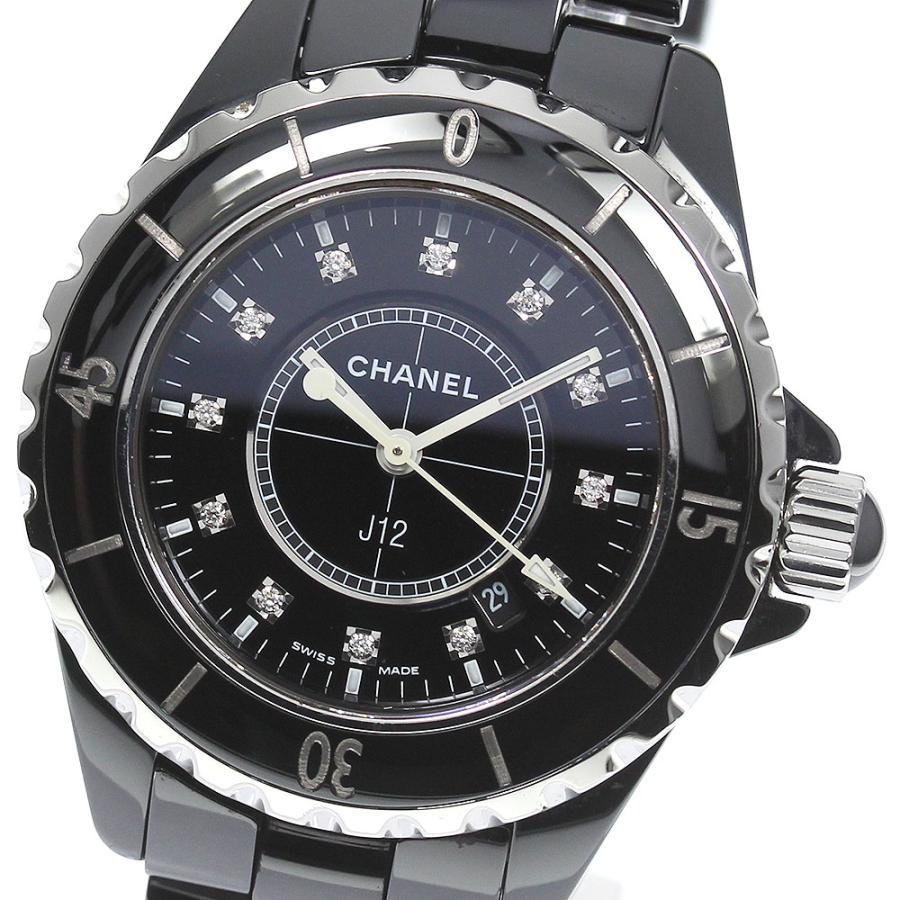 CHANEL（シャネル） CHANEL H1625 J12 黒セラミック 12Pダイヤ クォーツ レディース 保証書付き_766063 ...