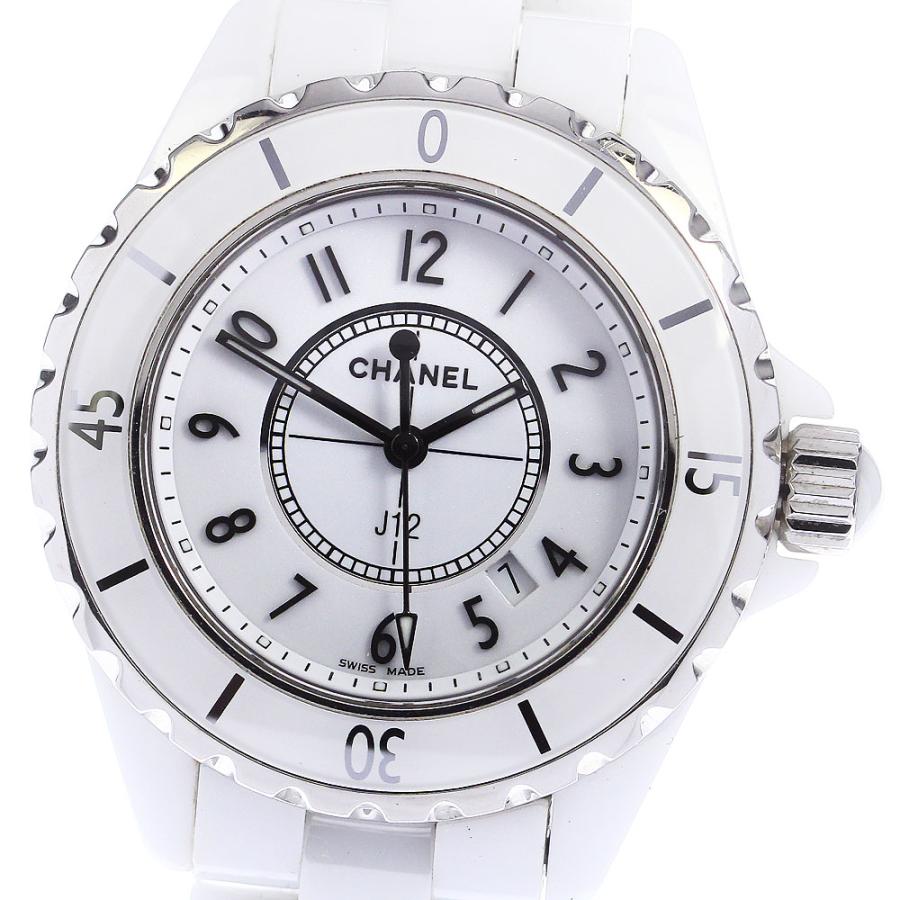シャネル CHANEL H0968 J12 33mm 白セラミック デイト クォーツ レディース 良品 箱・保証書付き_766293 : ...