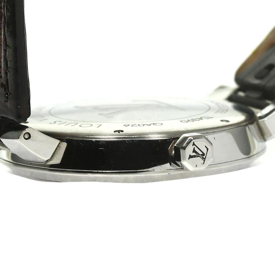 LOUIS VUITTON ベルト訳あり ルイ・ヴィトン QA026 タンブール ダミエ デイト クォーツ メンズ _768096【ev20 ...