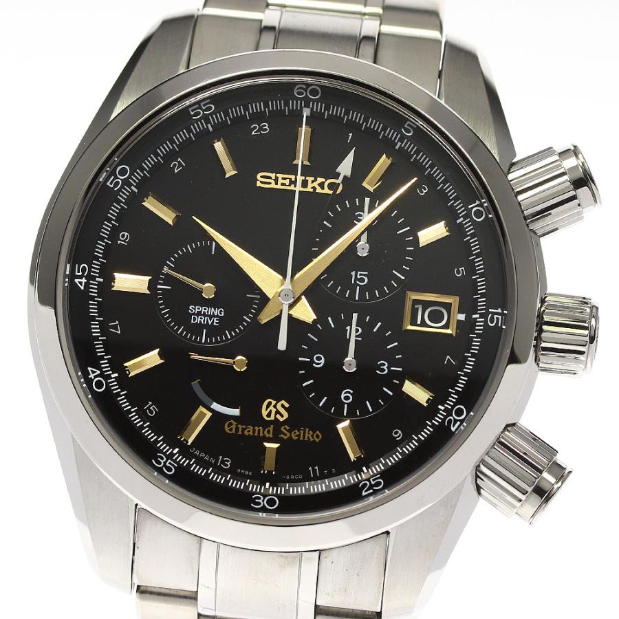 SEIKO セイコー SBGC005/9R86-0AC0 グランドセイコー クロノグラフ スプリングドライブ メンズ 美品 箱・保証書付き ...