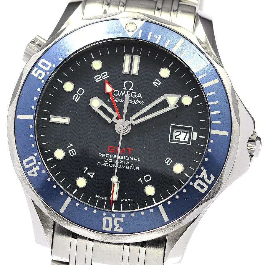 訳あり オメガ OMEGA 2535.80 シーマスター300 GMT コーアクシャル 自動巻き メンズ 保証書付き_771241 : ...