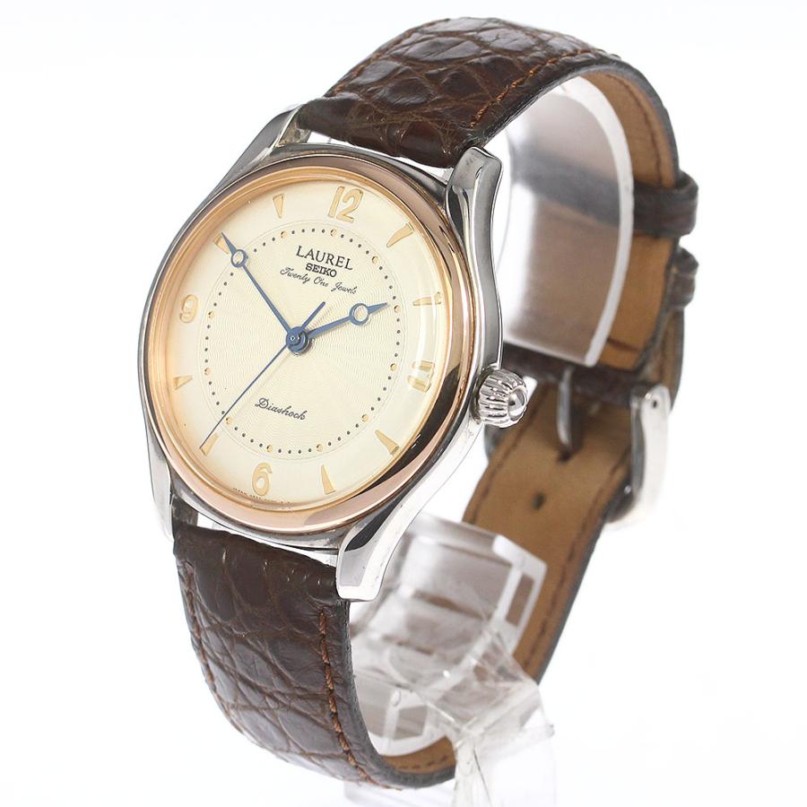 SEIKO（セイコー） SEIKO 4S24-0030 ローレル SV925 K18ベゼル 手巻き メンズ 箱・保証書付き_773901 ...