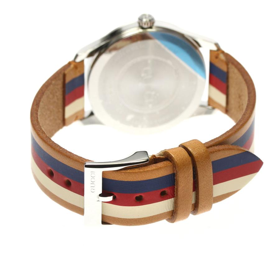 GUCCI グッチ 126.4/YA1264078 Gタイムレス ストライプ クォーツ メンズ 美品 箱・保証書付き_774736 ...