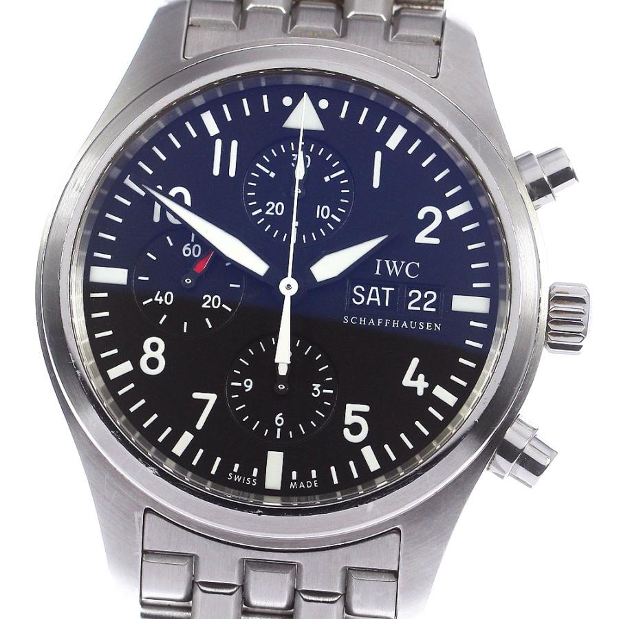 IWC SCHAFFHAUSEN IW371704 パイロットウォッチ クロノグラフ デイデイト 自動巻き メンズ 保証書付き_775734 ...