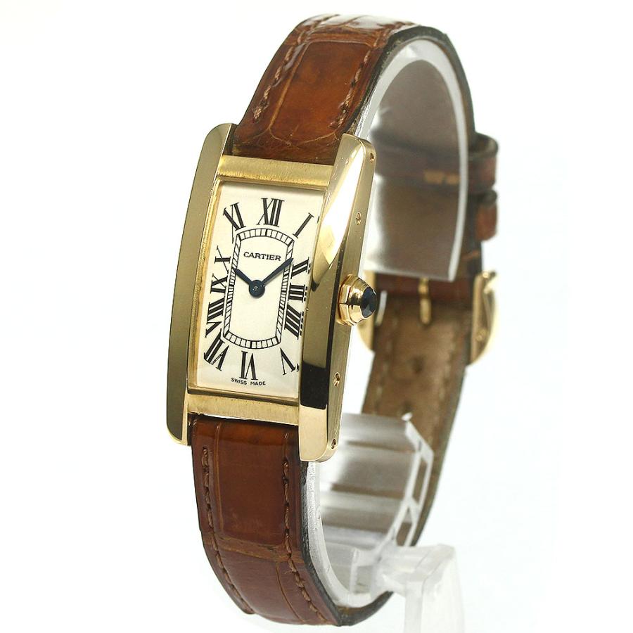 Cartier カルティエ CARTIER W2601556 タンクアメリカンSM K18YG クォーツ レディース _776994 ...