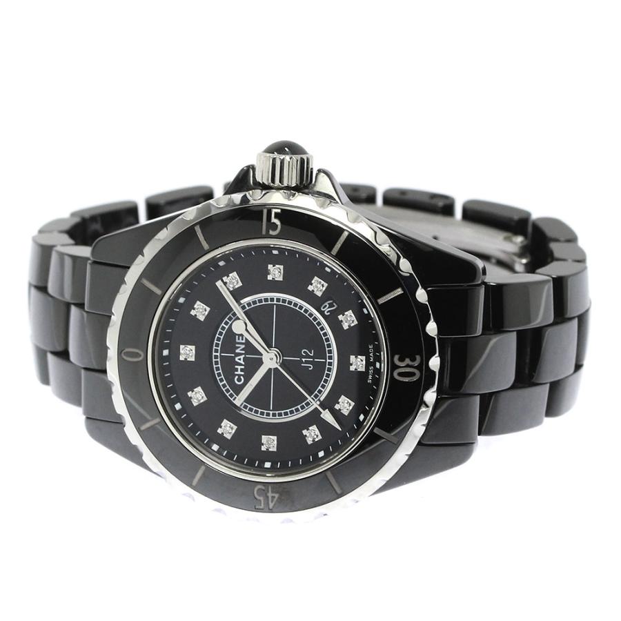 CHANEL（シャネル） CHANEL H1625 J12 黒セラミック 33mm 12Pダイヤ クォーツ レディース _778189 ...