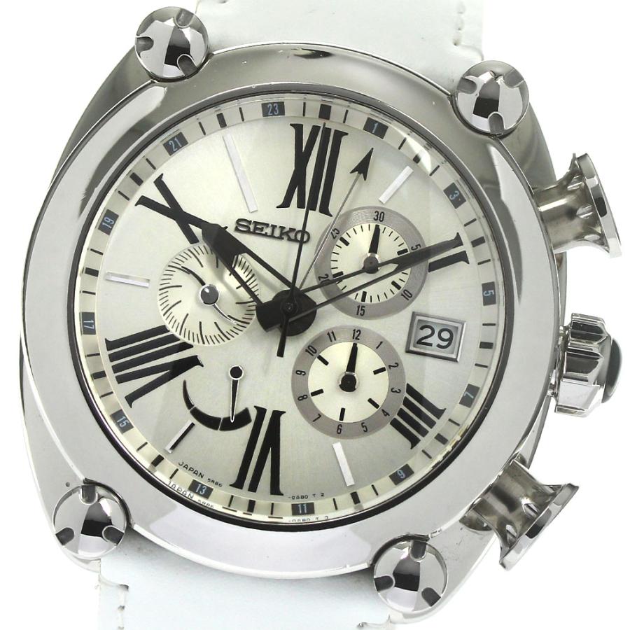 SEIKO セイコー SBLA025/5R86-0AB0 ガランテ クロノグラフ パワーリザーブ スプリングドライブ メンズ 良品 箱付き ...