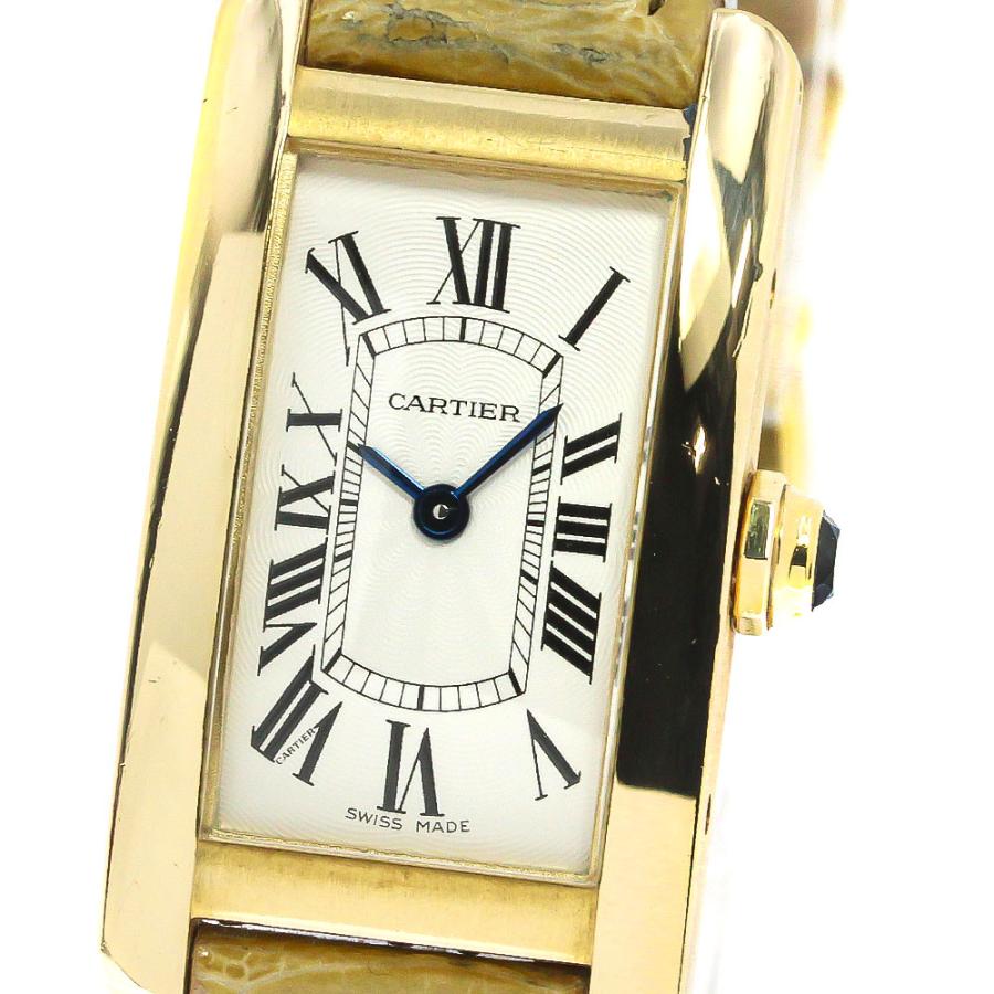 Cartier カルティエ CARTIER W2601556 タンクアメリカンSM K18YG クォーツ レディース 保証書付き_778448 ...