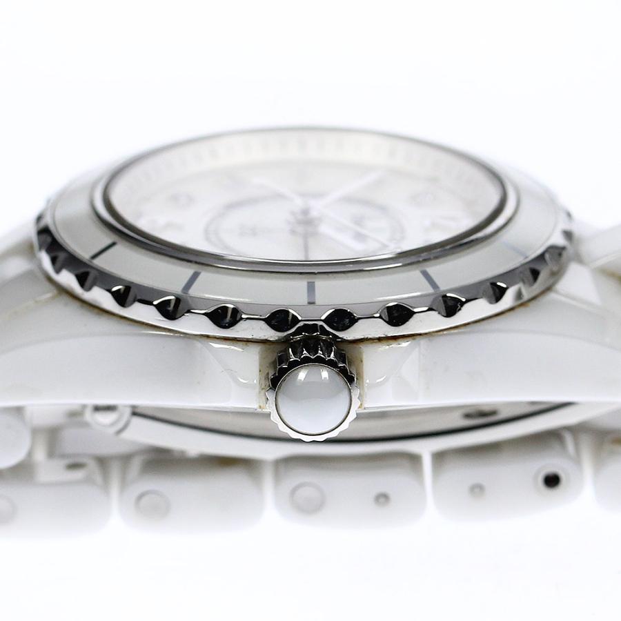 CHANEL シャネル H2422 J12 33mm 白セラミック 8Pダイヤ クォーツ レディース 良品 _779141【ev15 ...