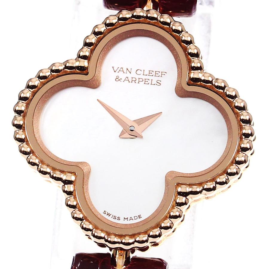 Van Cleef ＆ Arpels ヴァンクリーフ＆アーペル & アルハンブラ K18PG クォーツ レディース 良品 _783326 : CLOSER Yahoo!ショップ - 通販 ...