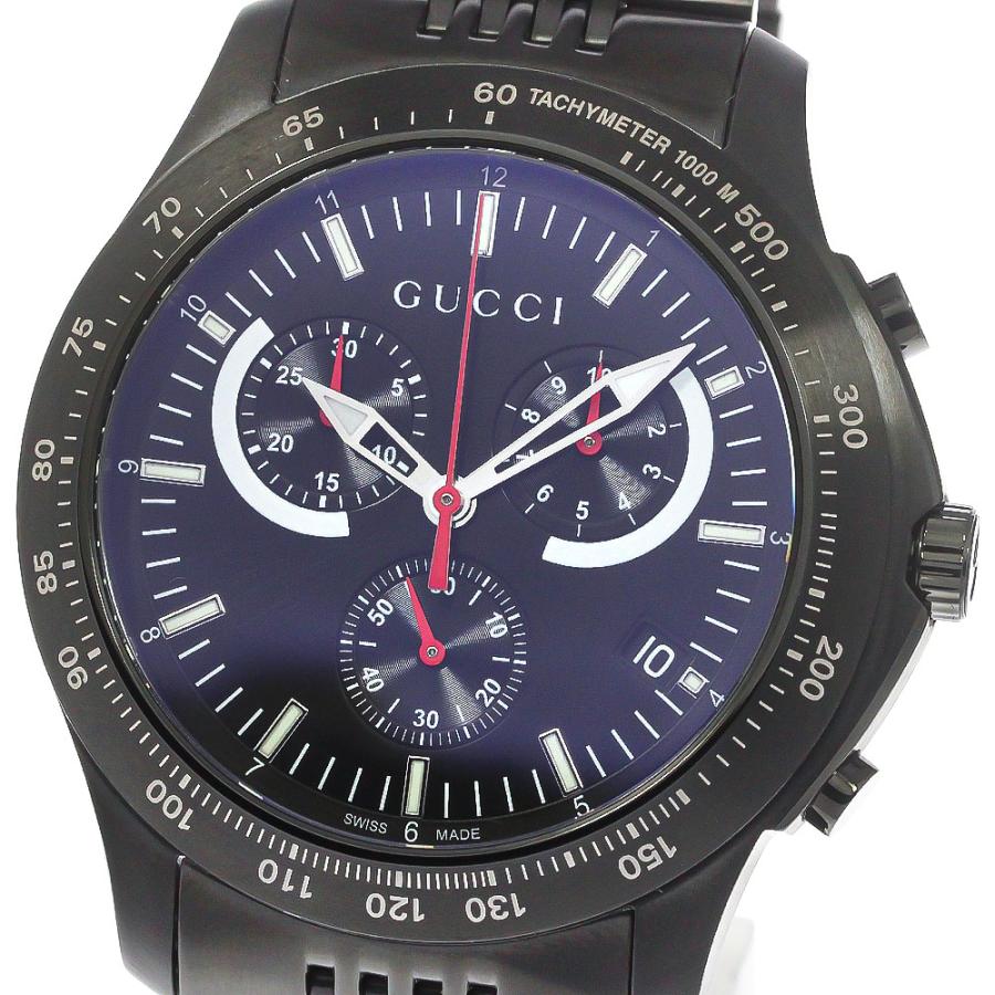 グッチ GUCCI 126.2/YA126258 Gタイムレス クロノグラフ デイト クォーツ メンズ 美品 内箱・保証書付き_784162 ...