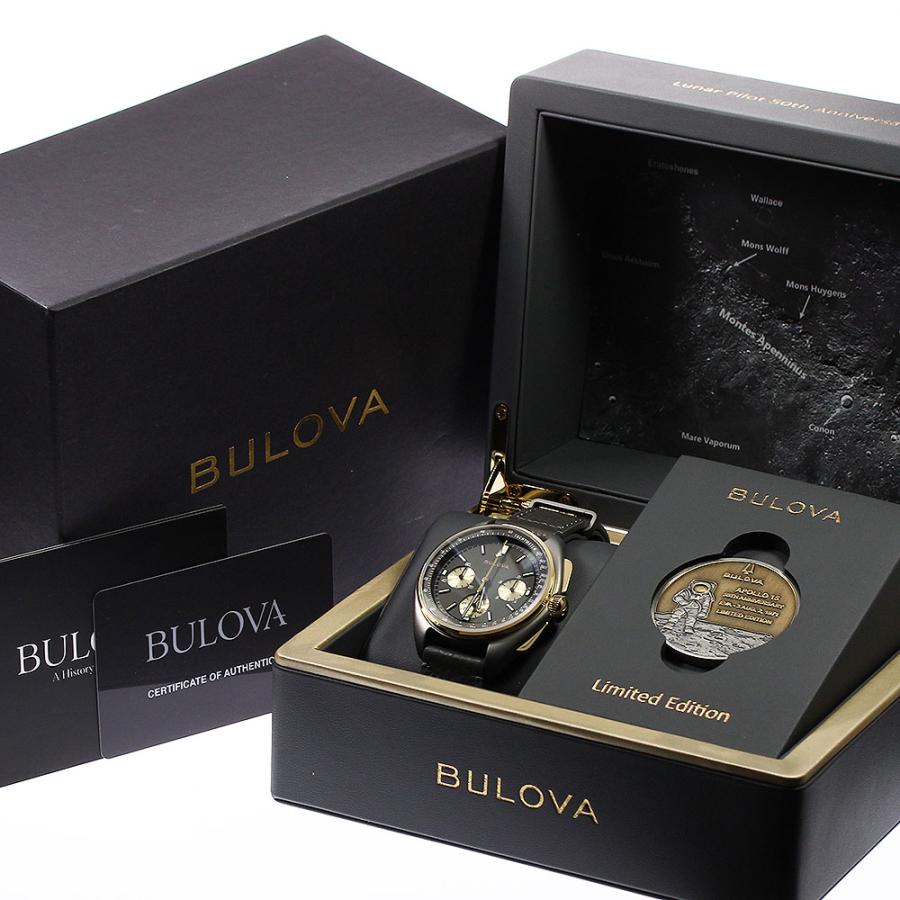 ブローバ BULOVA 98A285 ルナ パイロット クロノグラフ アポロ15号50周年記念 クォーツ メンズ 極美品 箱付き_785437 ...