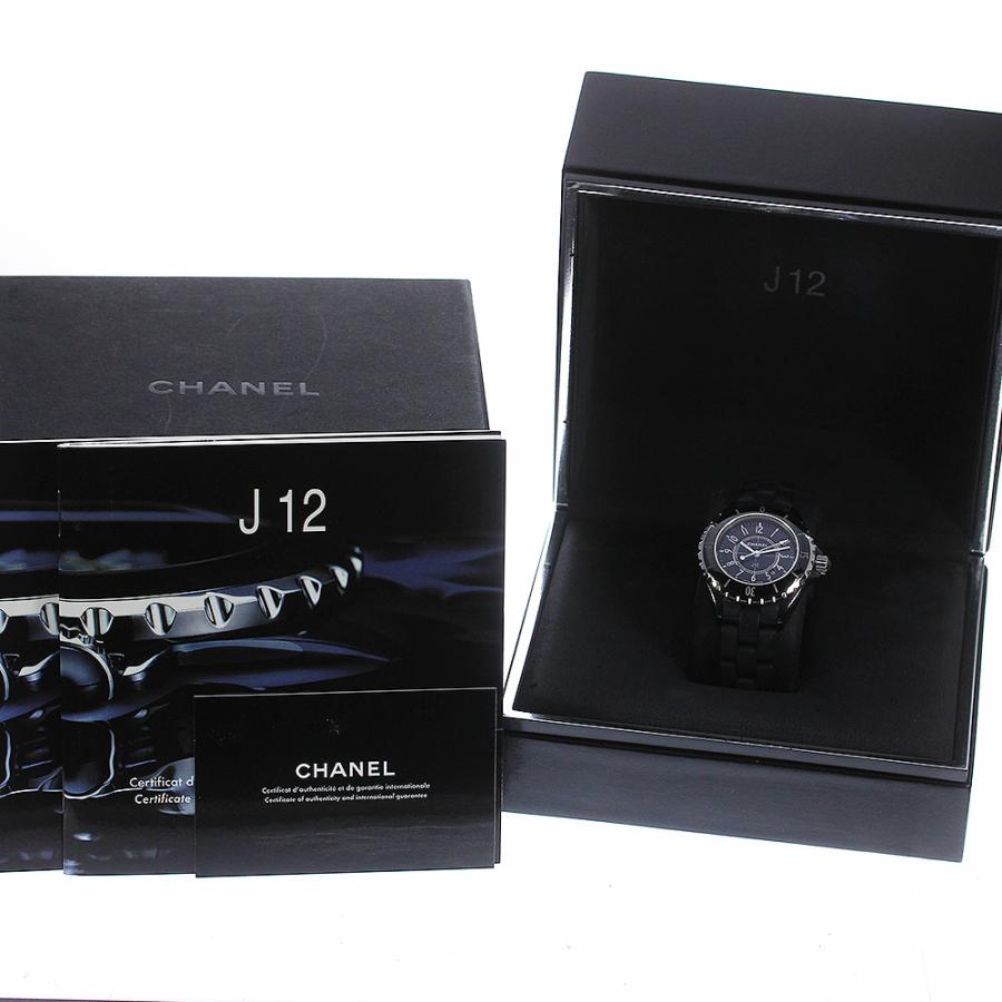 CHANEL（シャネル） CHANEL H0682 J12 黒セラミック デイト クォーツ レディース 箱・保証書付き_790319 ...