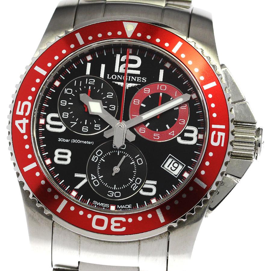 LONGINES（ロンジン） LONGINES L3.690.4 ハイドロコンクエスト クロノグラフ デイト クォーツ メンズ 良品 箱付き ...