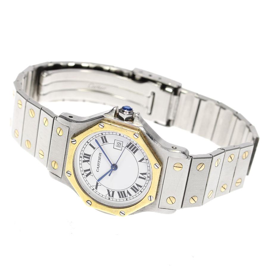 訳あり ベルトジャンク カルティエ CARTIER 81037288 サントスオクタゴンLM YGベゼル 自動巻き ボーイズ _791261 ...