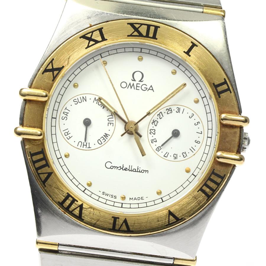 OMEGA オメガ コンステレーション YGベゼル ハーフバー デイデイト クォーツ メンズ _791777 : CLOSER Yahoo ...