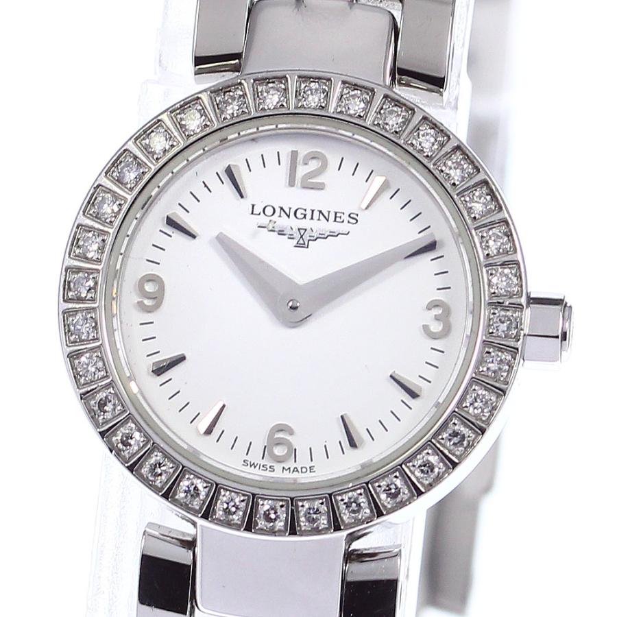ロンジン LONGINES L5.174.0 ドルチェビータ ダイヤベゼル 10P クォーツ レディース 良品 保証書付き_791972 : ...