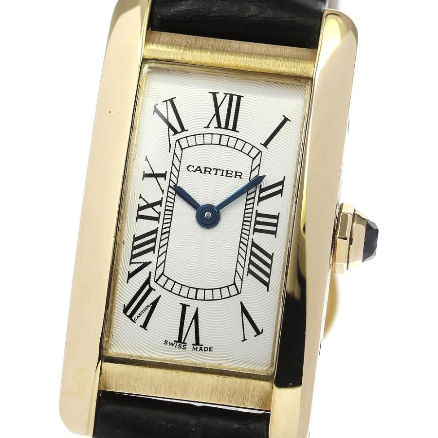 Cartier カルティエ CARTIER W2601556 タンクアメリカンSM K18YG クォーツ レディース _792439 ...