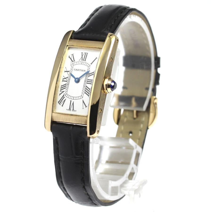 Cartier カルティエ CARTIER W2601556 タンクアメリカンSM K18YG クォーツ レディース _792439 ...