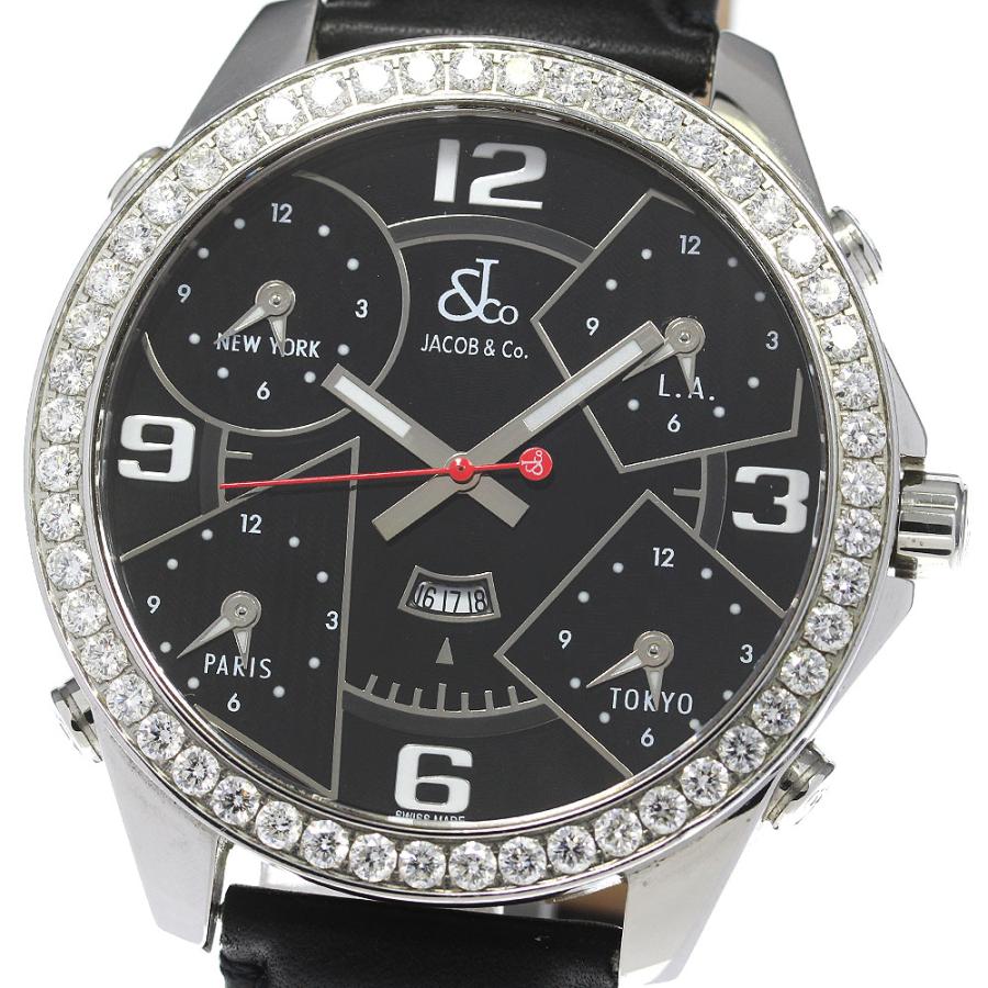ジェイコブ JACOB&CO JC-2D 5タイムゾーン ダイヤベゼル クォーツ メンズ 箱・保証書付き_793399 : 793399 ...