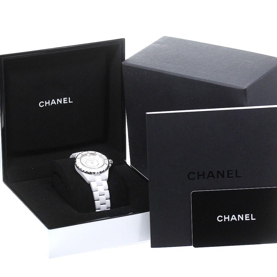 CHANEL（シャネル） CHANEL H2422 J12 33mm 白セラミック 8Pダイヤ クォーツ レディース 良品 箱・保証書付き ...