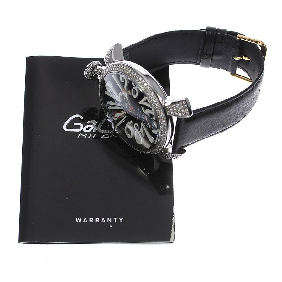 GaGa MILANO ガガミラノ 5010.1D.6 マヌアーレ48 ダイヤベゼル スモールセコンド 手巻き メンズ 保証書付き ...
