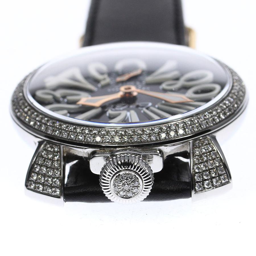 GaGa MILANO ガガミラノ 5010.1D.6 マヌアーレ48 ダイヤベゼル スモールセコンド 手巻き メンズ 保証書付き ...