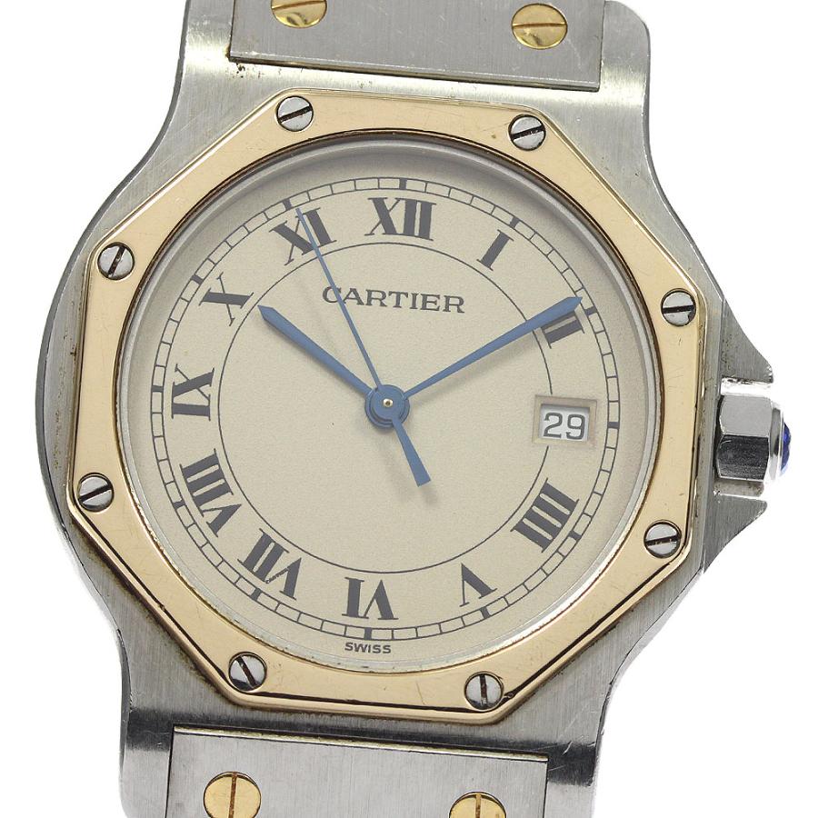 Cartier カルティエ CARTIER W2001583 サントスオクタゴン LM YGコンビ デイト クォーツ メンズ _797332 ...