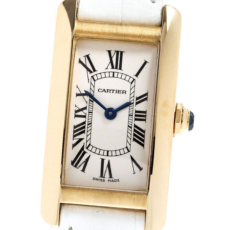 Cartier カルティエ CARTIER W2601556 タンクアメリカンSM K18YG クォーツ レディース 良品 _797973 ...