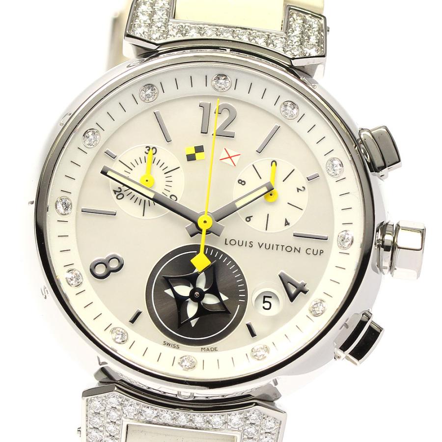 LOUIS VUITTON ルイ・ヴィトン Q132H タンブール ラブリーカップ 12P ラグダイヤ クォーツ レディース 箱・保証書付き ...