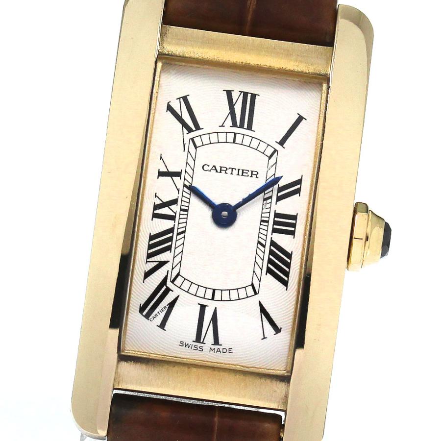 Cartier（カルティエ） CARTIER W2601556 タンクアメリカンSM K18YG クォーツ レディース 箱・保証書付き ...