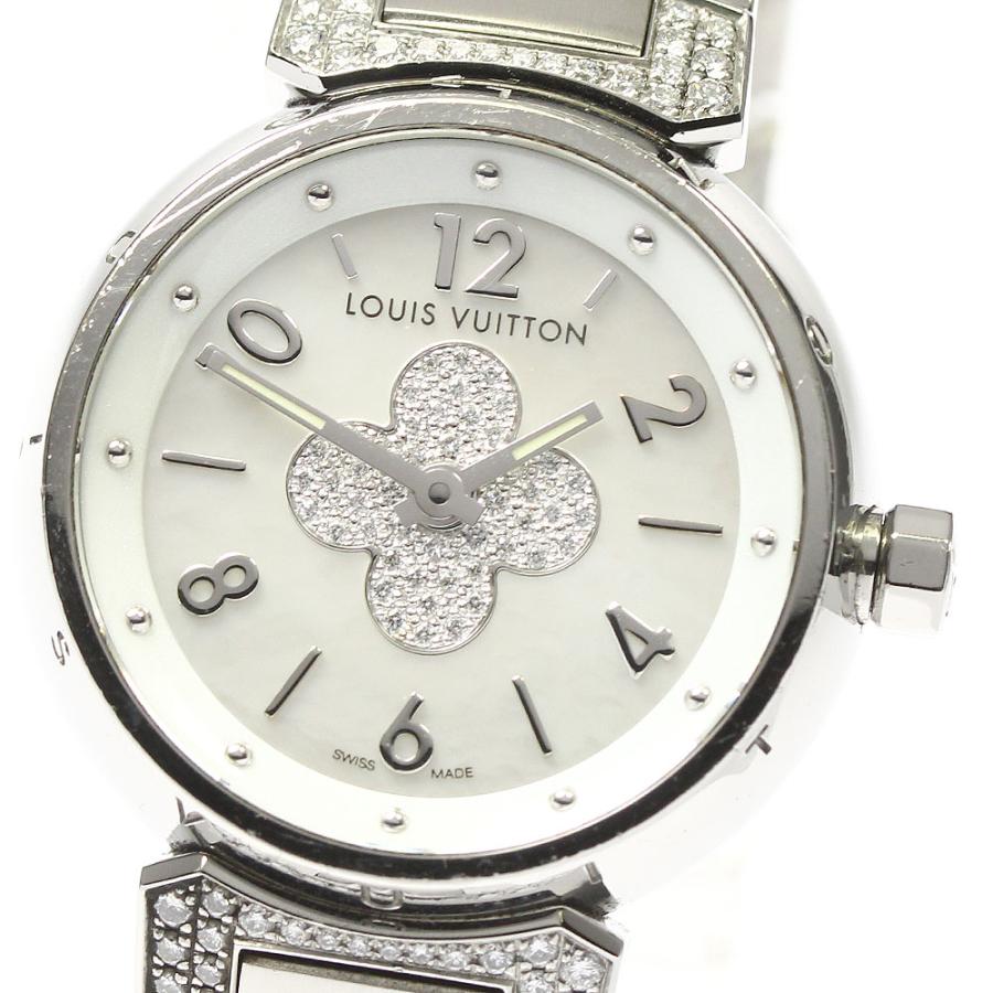 LOUIS VUITTON ルイ・ヴィトン Q121P タンブール フォーエバー ラグダイヤ クォーツ レディース 内箱付き_798383 ...