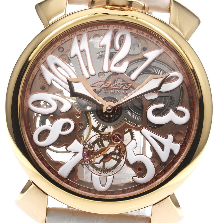 GaGa MILANO（ガガミラノ） GaGa MILANO 5311.01 マヌアーレ48 スモールセコンド スケルトン 手巻き メンズ ...