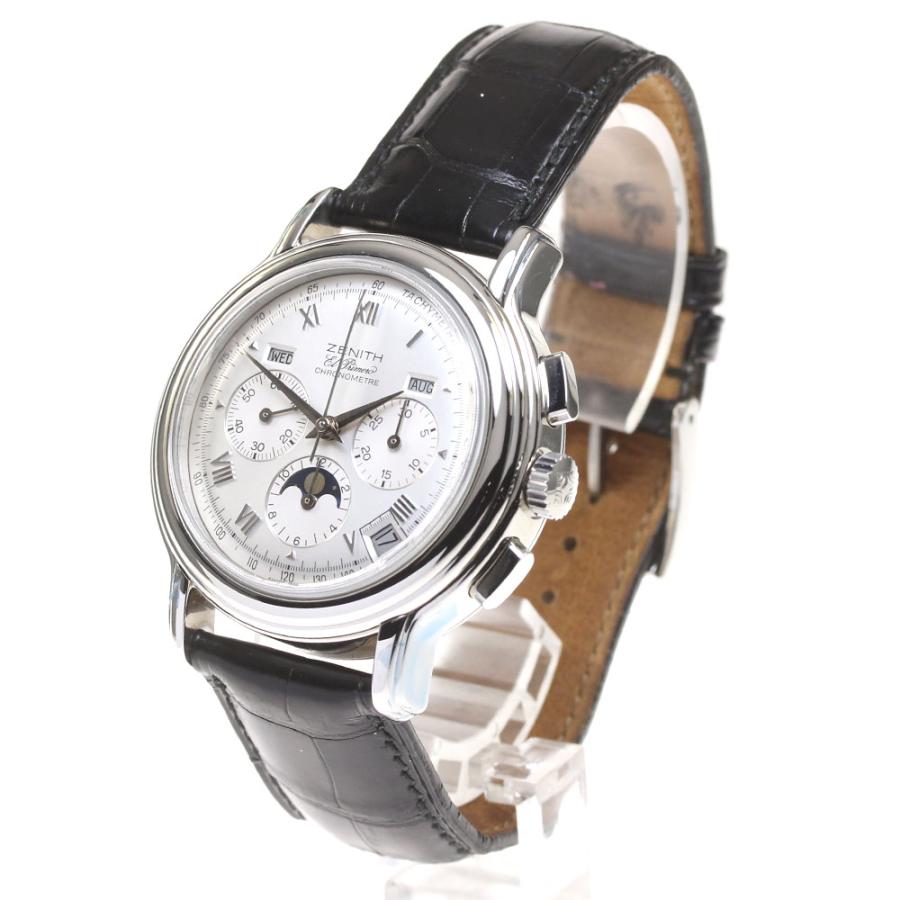 ZENITH（時計） 訳あり ゼニス ZENITH 14/01.0240.410 クロノマスター ムーンフェイズ トリプルカレンダー 自動巻き ...