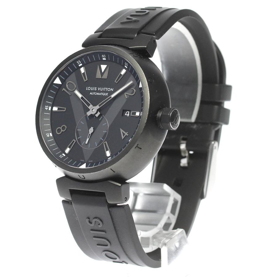 LOUIS VUITTON ルイ・ヴィトン Q1D22 タンブール オールブラック デイト 自動巻き メンズ 箱付き_801090 ...