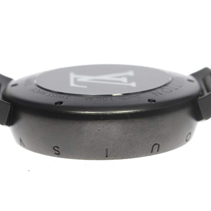 LOUIS VUITTON ルイ・ヴィトン Q1D22 タンブール オールブラック デイト 自動巻き メンズ 箱付き_801090 ...