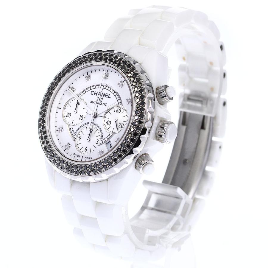 シャネル CHANEL H2009 J12 9Pダイヤ クロノグラフ アフターブラックダイヤベゼル 自動巻き メンズ _802331 : ...