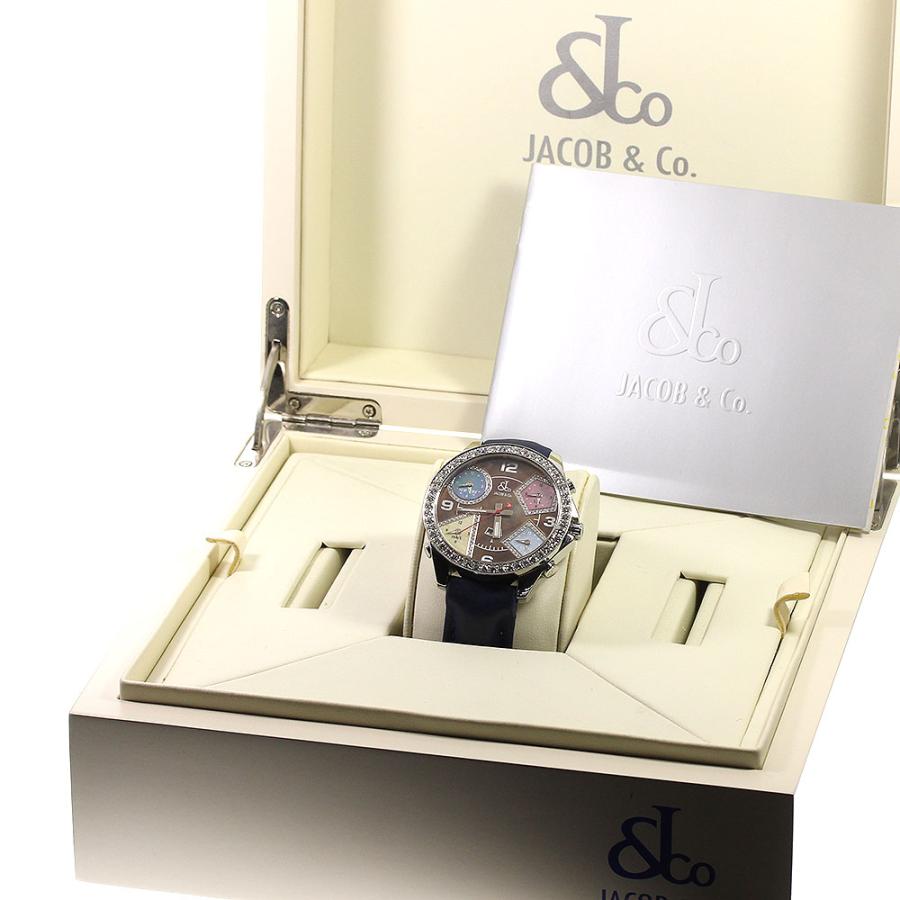 JACOB&CO ジェイコブ JC-54PDA 5タイムゾーン ダイヤベゼル クォーツ メンズ 内箱・保証書付き_803161 ...