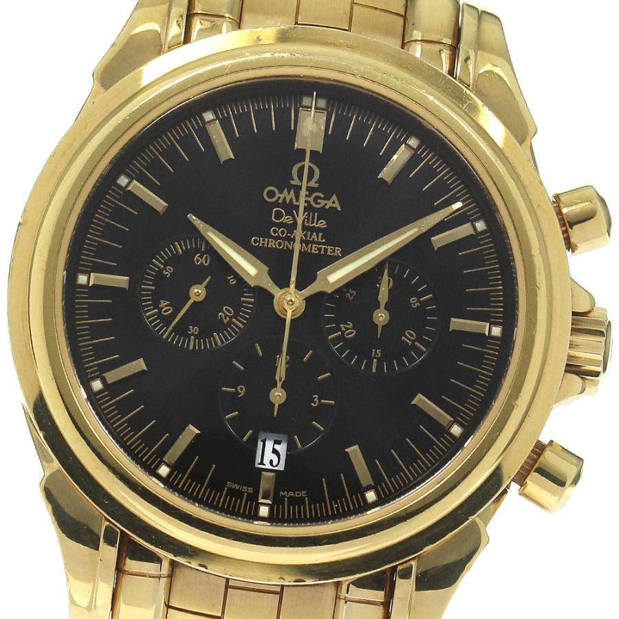 OMEGA オメガ 4141.50 デビル K18YG クロノグラフ コーアクシャル 自動巻き メンズ 箱・保証書付き_804782 ...