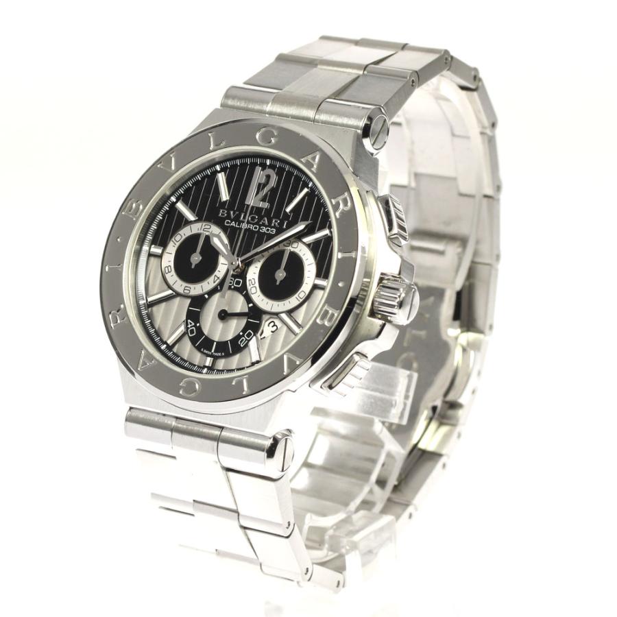 BVLGARI ブルガリ DG42SCH ディアゴノ カリブロ303 クロノグラフ 自動巻き メンズ 保証書付き_805312 ...