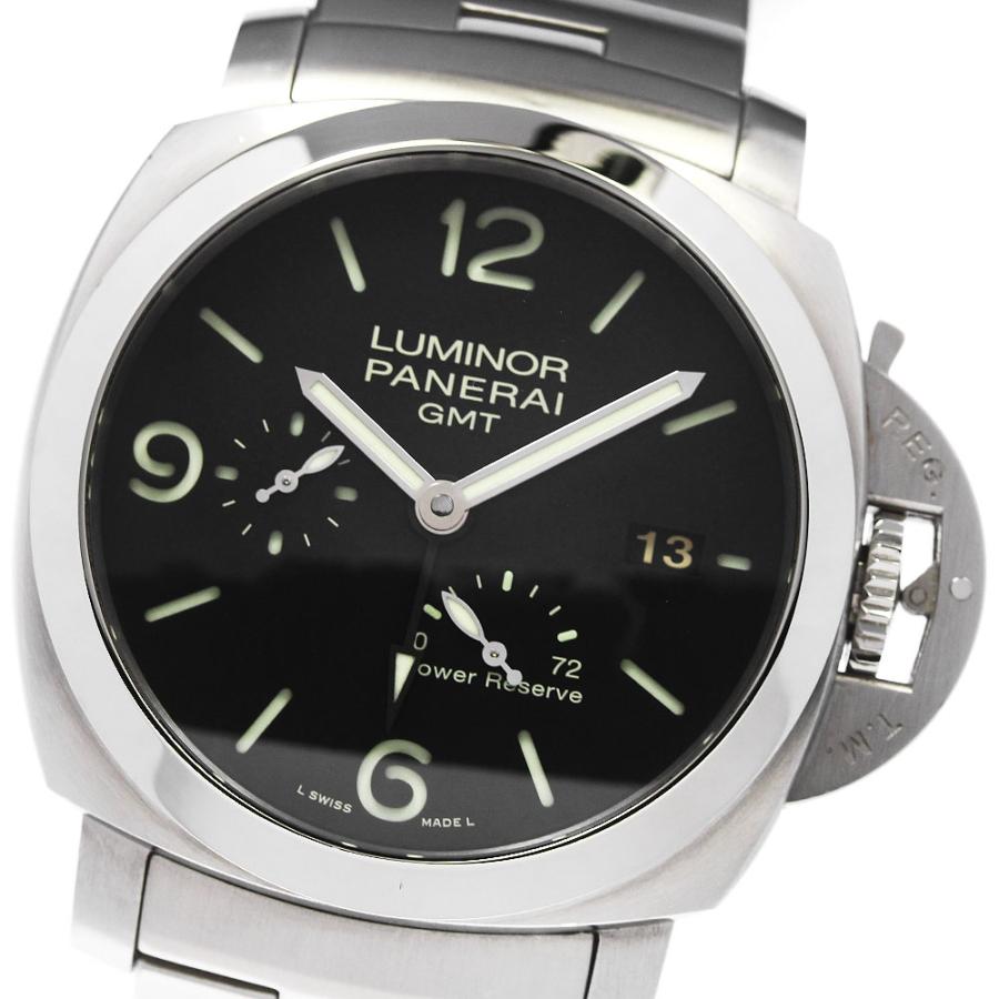 パネライ PANERAI PAM00347 ルミノール1950 3デイズ GMT パワーリザーブ 自動巻き メンズ 良品 箱・保証書付き ...