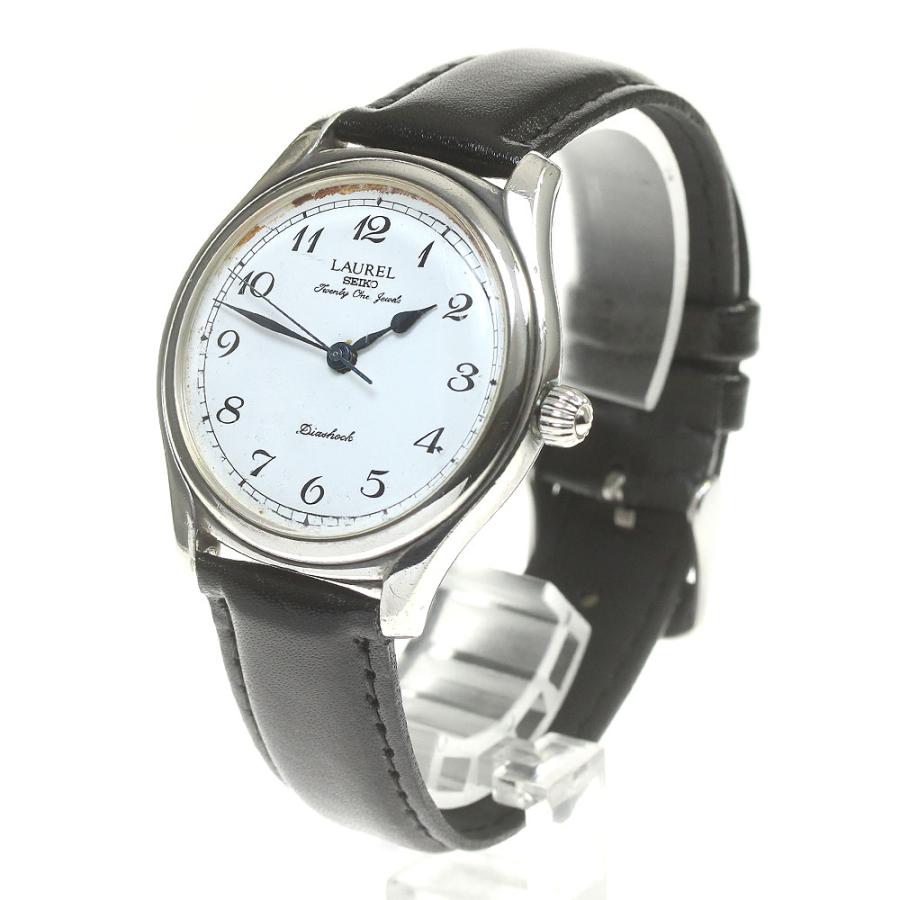 SEIKO ジャンク セイコー 4S24-0040 ローレル SV925 琺瑯文字盤 ヴィンテージ 手巻き メンズ 内箱付き_806146 ...