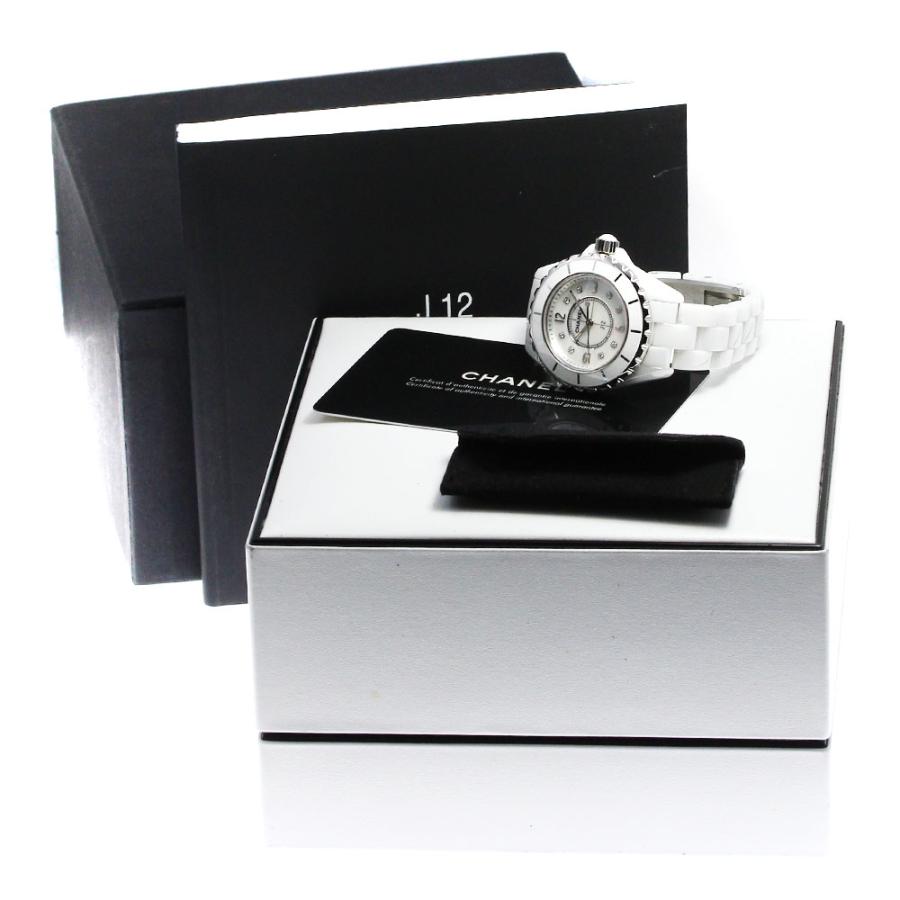 CHANEL（シャネル） CHANEL H2422 J12 33mm 白セラミック 8Pダイヤ クォーツ レディース 良品 箱・保証書付き ...