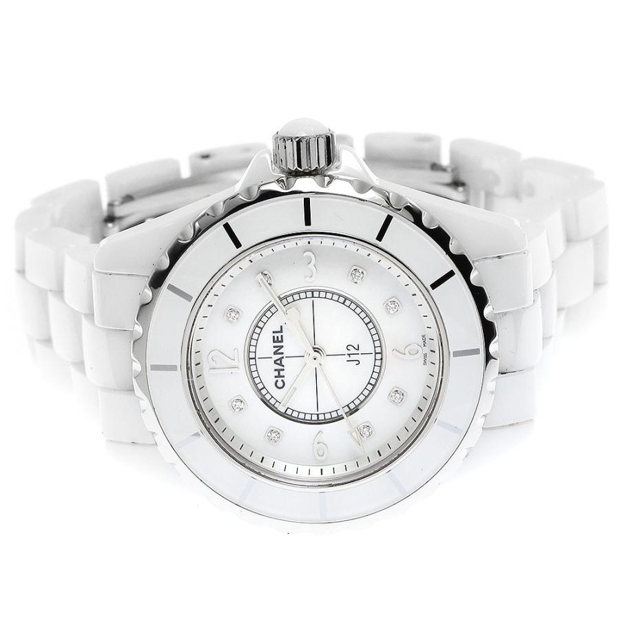 CHANEL（シャネル） CHANEL H2422 J12 33mm 白セラミック 8Pダイヤ クォーツ レディース 良品 箱・保証書付き ...