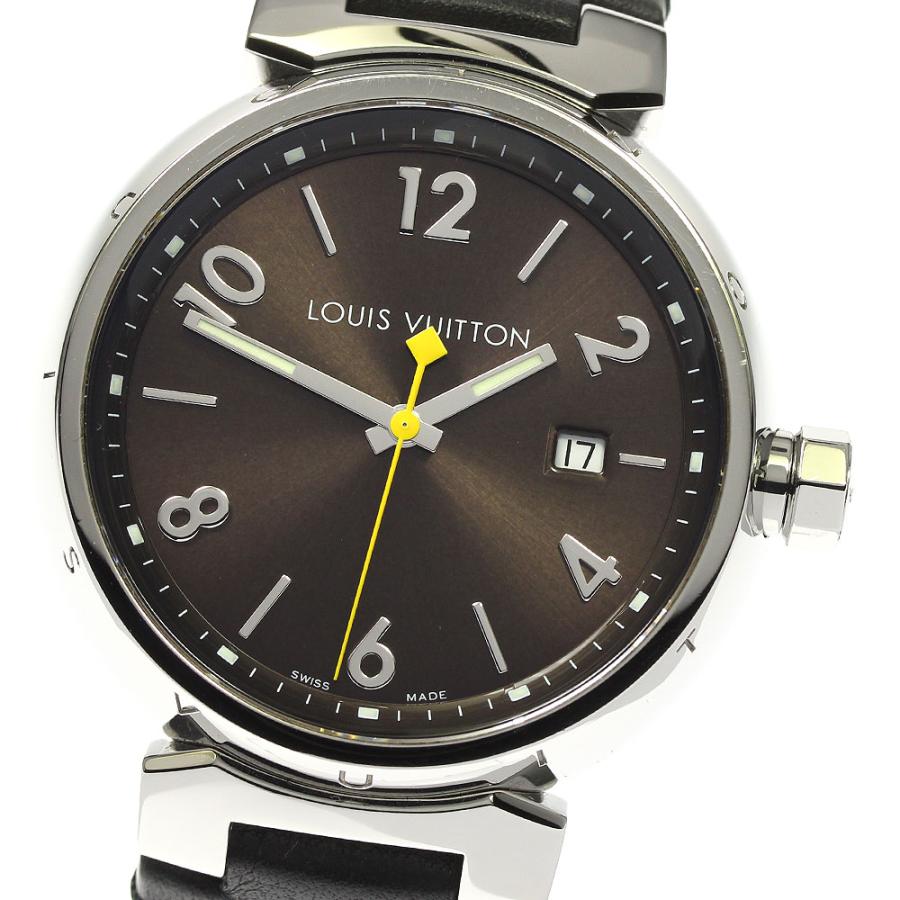 LOUIS VUITTON（ルイ・ヴィトン） LOUIS VUITTON Q1111 タンブール デイト クォーツ メンズ 美品 箱・保証書 ...