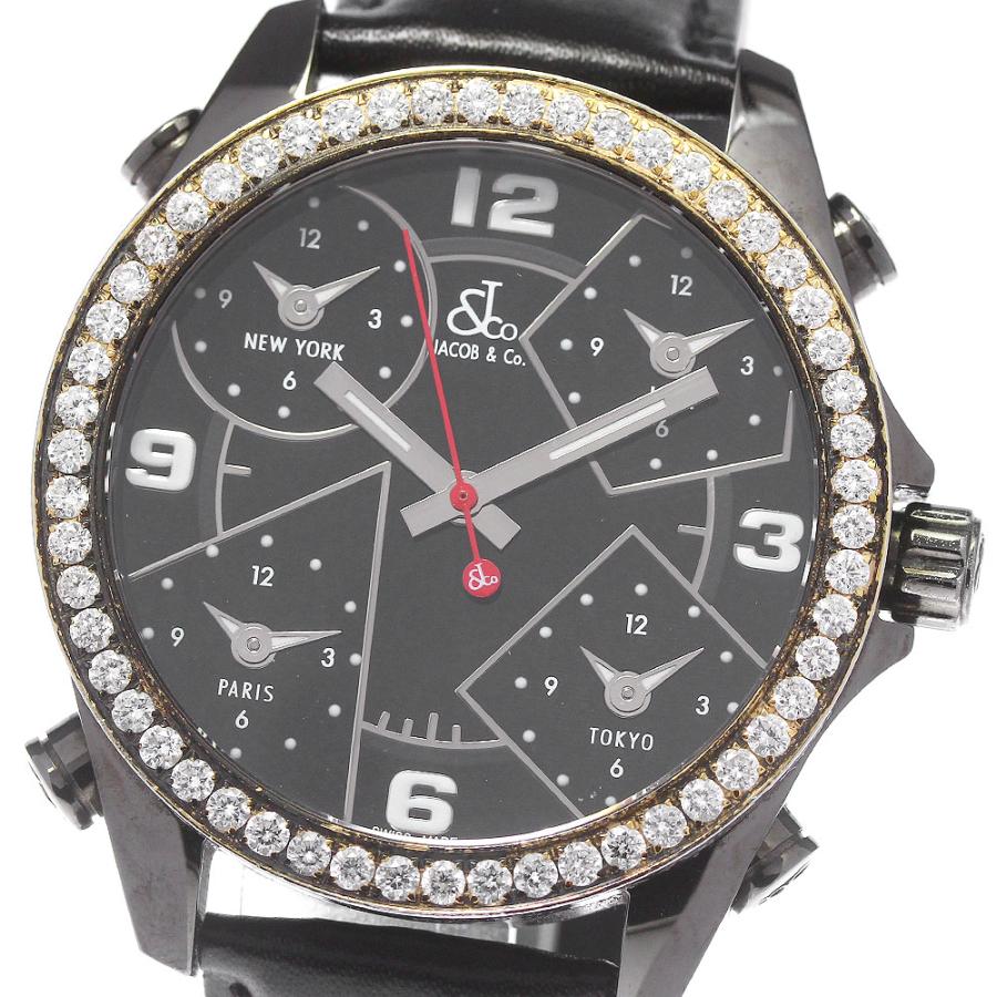 JACOB&CO ジェイコブ 5タイムゾーン ダイヤベゼル クォーツ メンズ 内箱付き_810870 : CLOSER Yahoo!ショップ ...