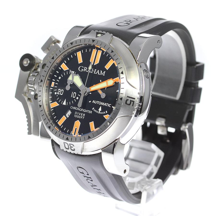 GRAHAM グラハム 20VDES.B02A.K10B クロノファイター オーバーサイズ クロノグラフ デイト 自動巻き メンズ 保証書付き ...