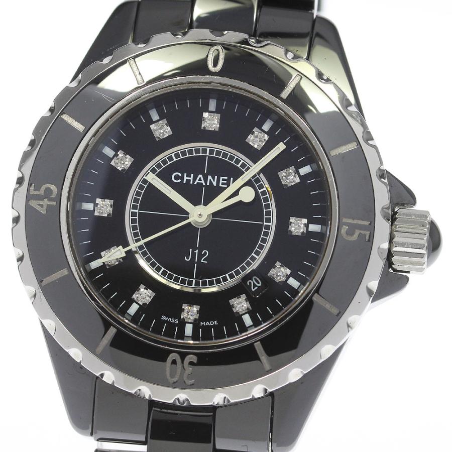 CHANEL シャネル H1625 J12 黒セラミック 12Pダイヤ クォーツ レディース _811790 : CLOSER Yahoo ...