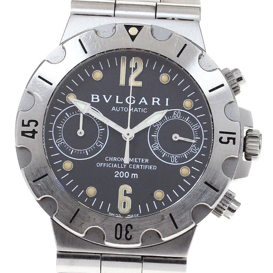 BVLGARI（ブルガリ） 訳あり BVLGARI SC38S ディアゴノ スクーバー クロノグラフ 自動巻き メンズ 内箱・保証書付き ...