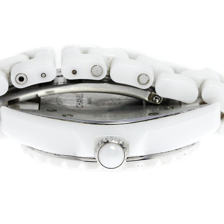CHANEL シャネル H2010 J12 ピンクサファイアベゼル 白セラミック 12Pダイヤ クォーツ レディース 保証書付き_813468 ...